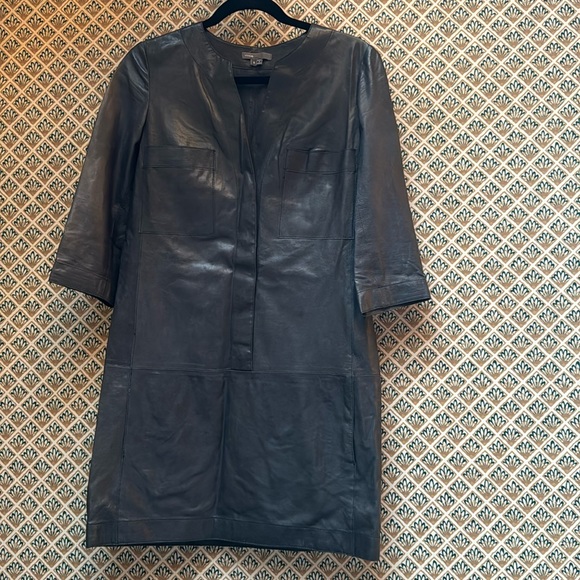 Vince | Dresses | Vince Soft Leather Dress Tunic 34 Sleeves | Poshmark